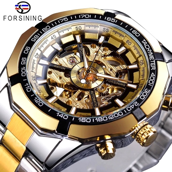 Forsining | Accessories | Mens Watch Skeleton Mechanical Luminous ...